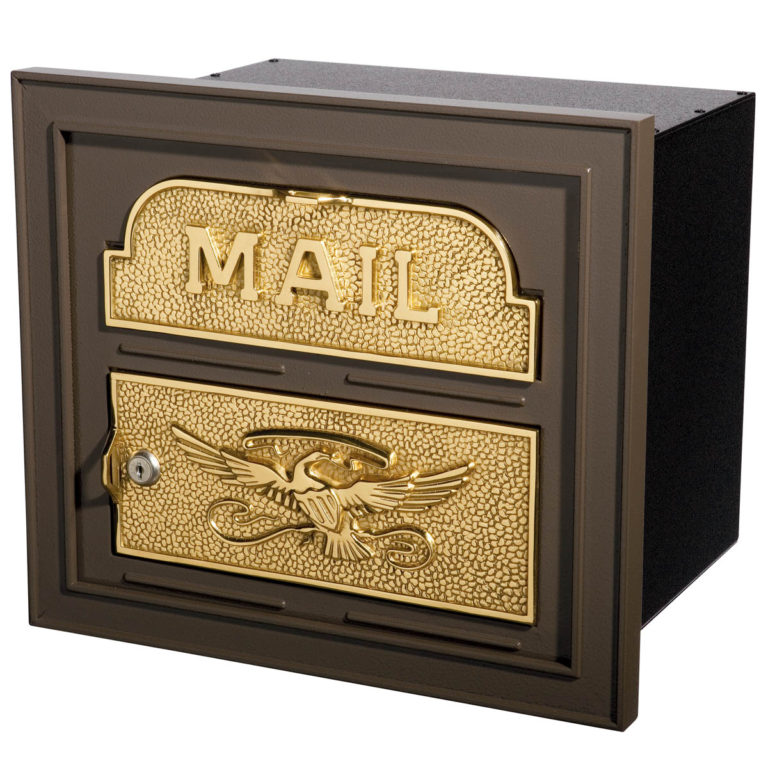 Gaines Locking Classic Faceplate Column Mailbox Bronze with Polished ...