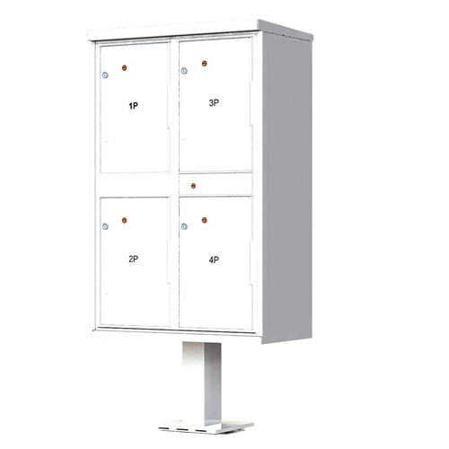 4 - Door Florence Outdoor Parcel Locker with Pedestal USPS Approved ...