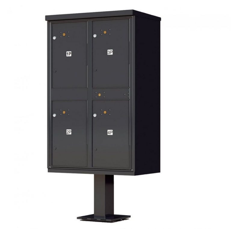 4 - Door Florence Outdoor Parcel Locker with Pedestal USPS Approved ...