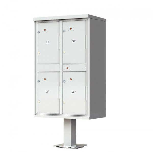4 - Door Florence Outdoor Parcel Locker with Pedestal USPS Approved ...