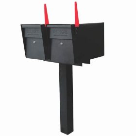 Double Mailbox 2 Mailboxes with Post | Go Mailboxes