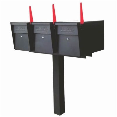 Triple Mailbox 3 Mailboxes On a Post - Go Mailboxes