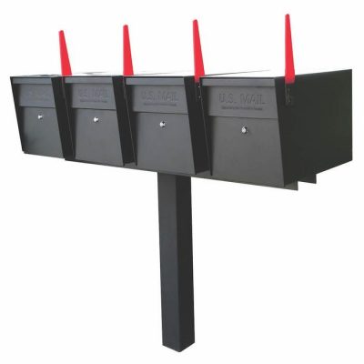 Quad mailbox 4 Mailboxes On a Post - Go Mailboxes