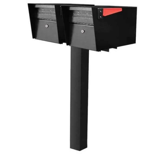 Double Mailbox 2 Mailboxes with Post - Go Mailboxes