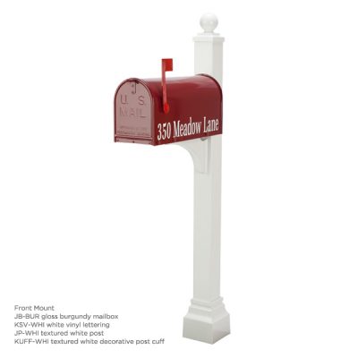 Janzer Rural Residential Mailbox Gloss Burgundy - Go Mailboxes